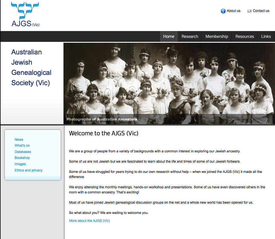Australian Jewish Genealogical Society (Victoria) - Web Site - B&F ...