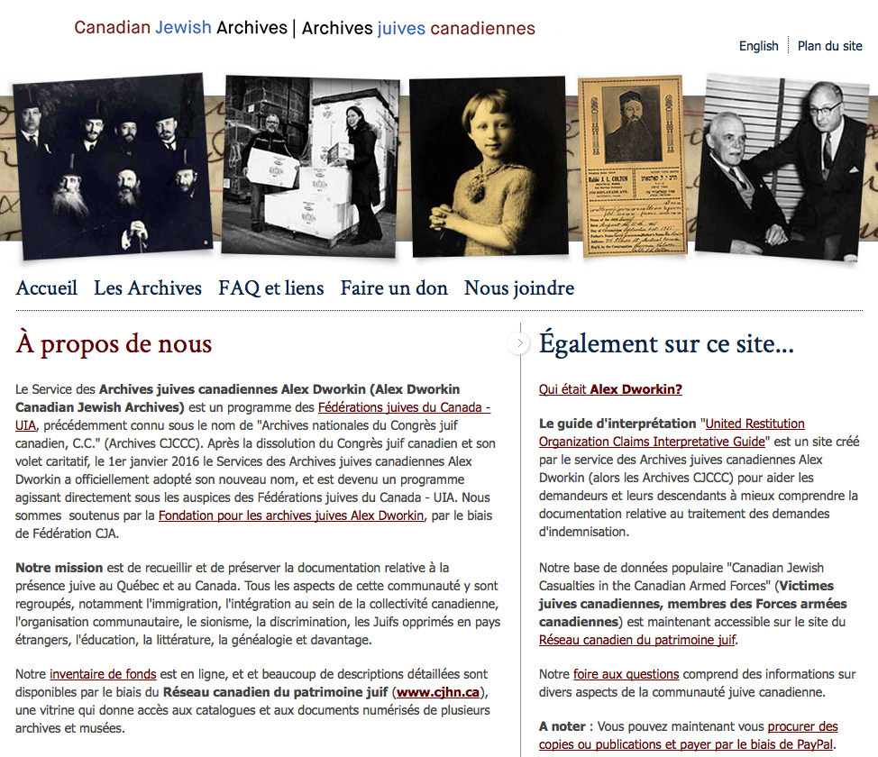 Canadian Jewish Archives - Web Site - B&F: Jewish Genealogy and More