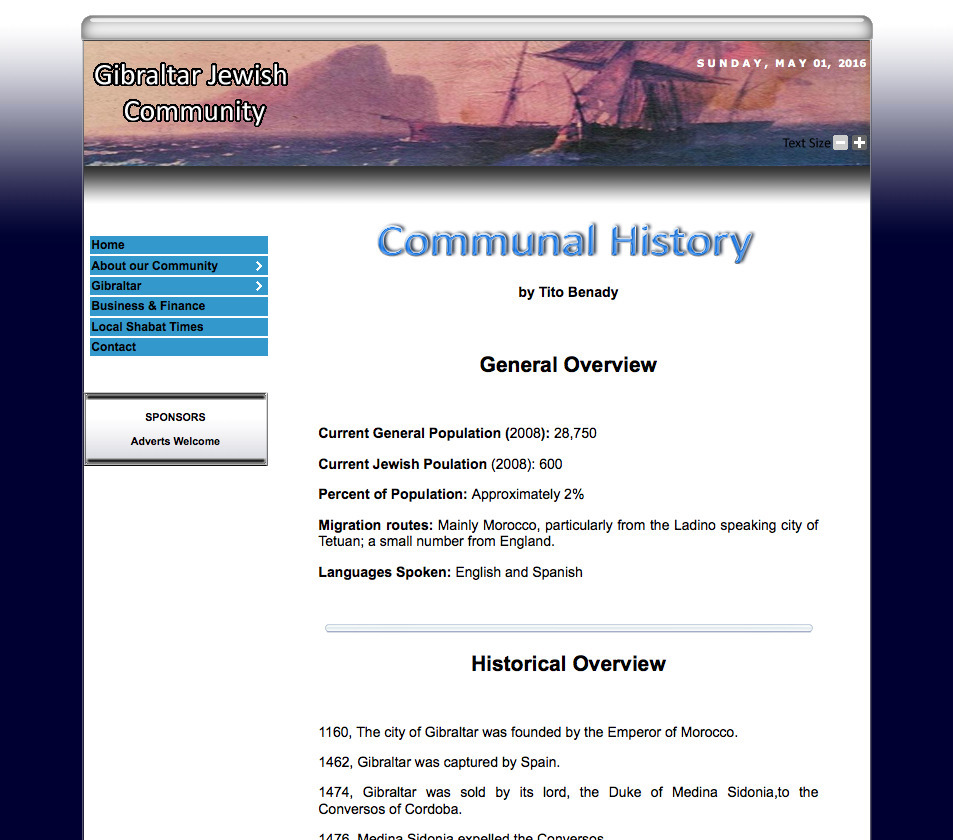 Gibraltar Jewish Community - Communal History - B&F: Jewish Genealogy ...