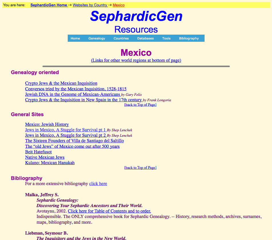 SephardicGen - Resources: Mexico - B&F: Jewish Genealogy and More