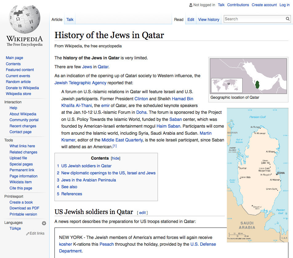 Wikipedia - History of the Jews in Qatar - B&F: Jewish Genealogy and More