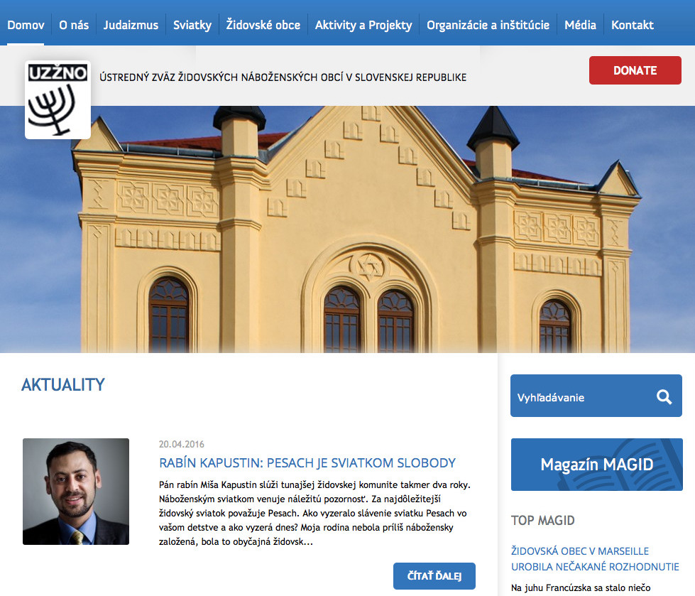 Federation of Jewish Communities in Slovakia - Web Site - B&F: Jewish ...