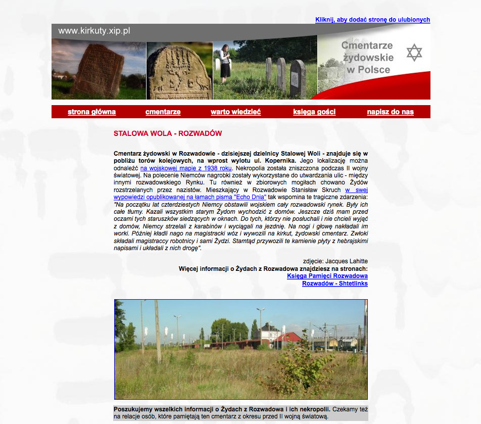 cmentarze-zydowskie.pl - Rozwadów - Stalowa Wola - B&F: Jewish ...